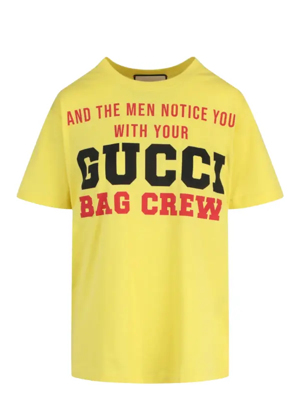 Gucci Graphic Printed Short Sleeve T-shirt - Yellow