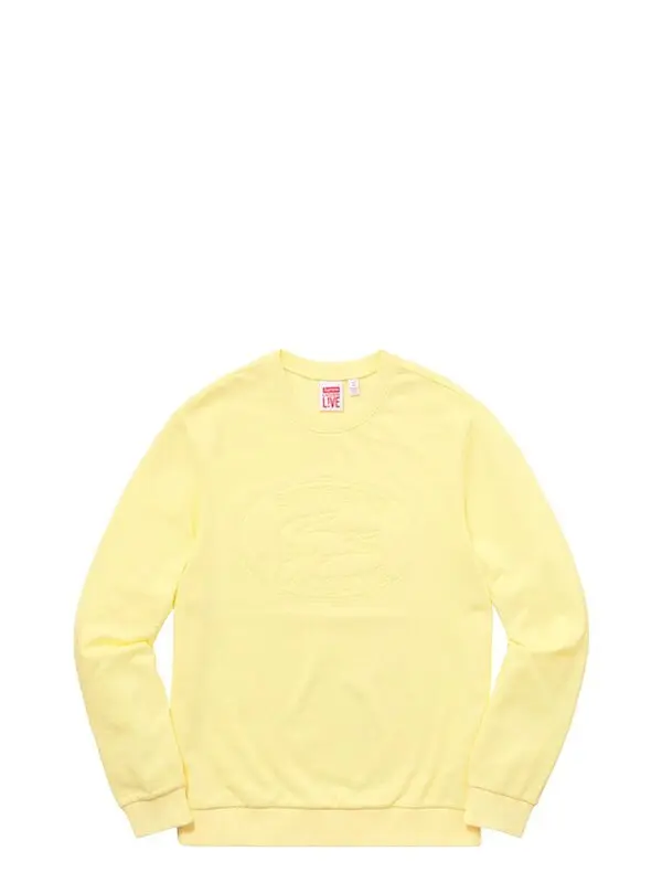 Supreme Lacoste Pique Crewneck Sweatshirt - Light Yellow