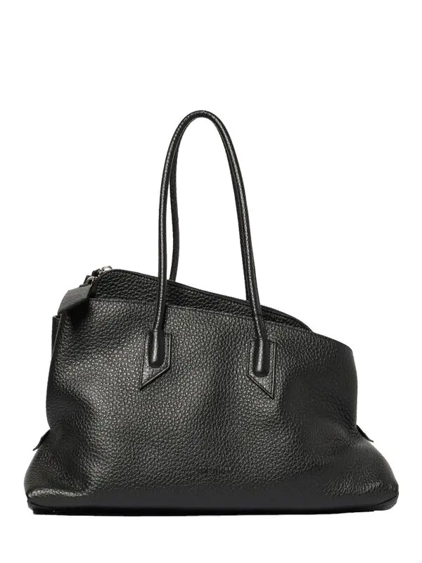 Attico Leather Shoulder Bag - Black
