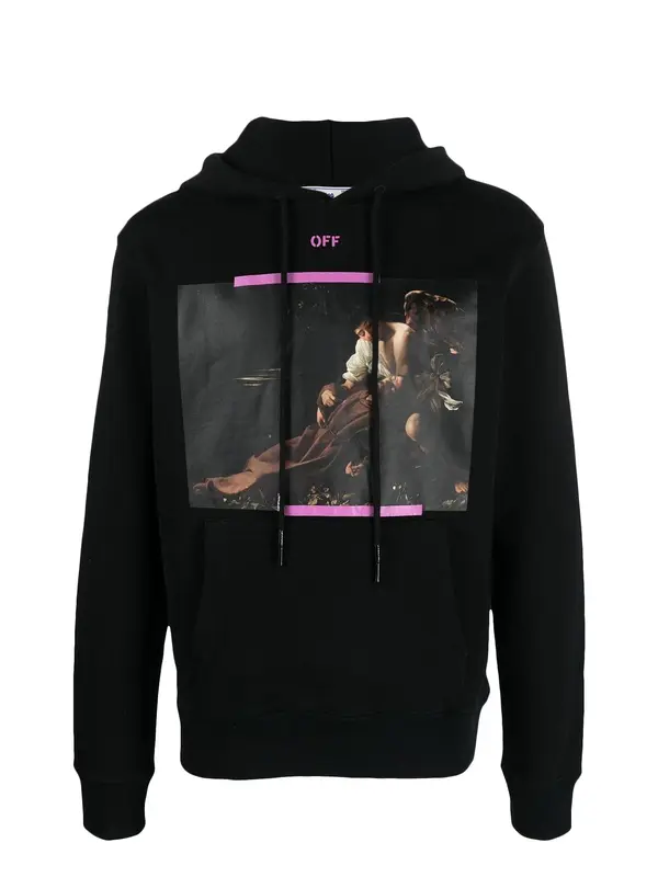 Off-White Caravaggio Print Hoodie - Black