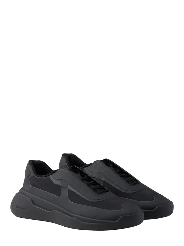 Prada America's Cup Re-nylon And Bike Fabric Sneakers - Black