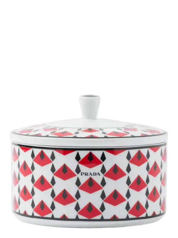 Prada Porcelain Box Vienna Red Motif - Black/red