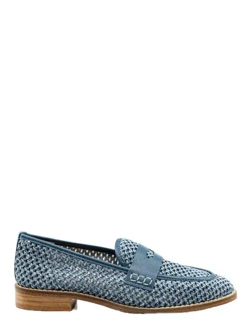 ANDREA GOMEZ Camila Raffia Loafer - Blue