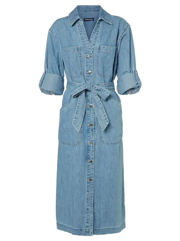 Veronica Beard Evelyn Denim Shirt Dress - Blue