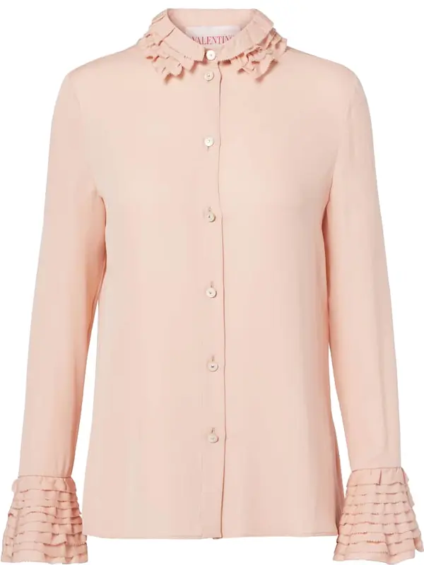 Valentino Garavani Ruffled Silk Georgette Shirt - Pink