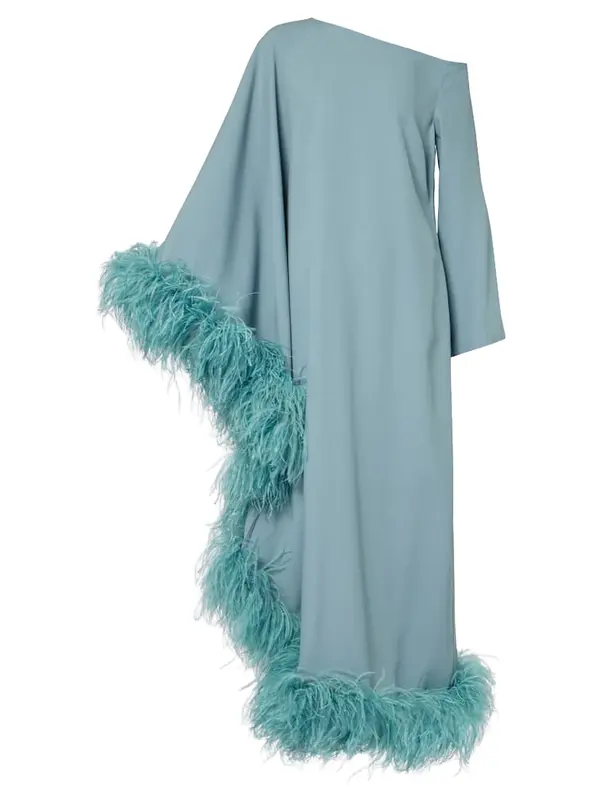 TALLER MARMO Feather-trimmed Gown - Blue