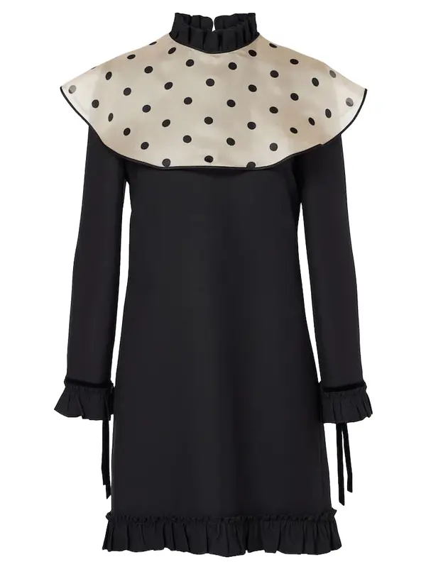 Valentino Garavani Crepe Couture Polka-dot Minidress - Black