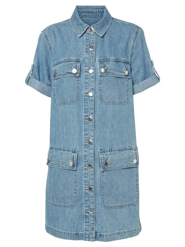 Veronica Beard Warren Denim Shirt Dress - Blue
