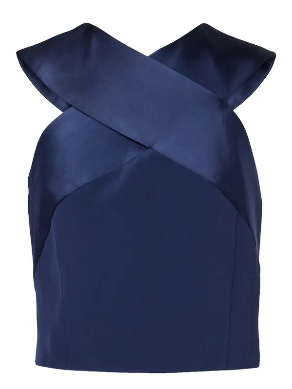 Balmain Satin Crêpe Top - Blue