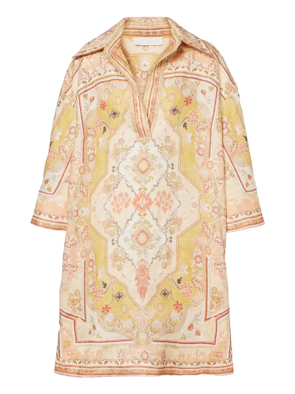 Zimmermann Wylie Printed Linen Tunic - Multicoloured