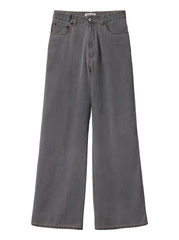 Miu Miu Chambray Loose Fit Jeans - Grey