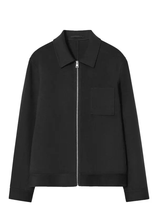Cos Double-faced Wool Harrington Jacket - Black
