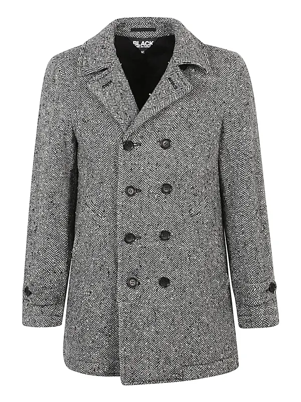 Comme Des Garçons Wool Double-breasted Coat - Black