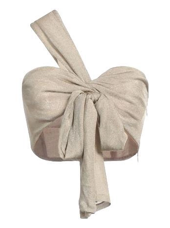 Giorgio Armani Strapless Embellished Cropped Top - Sand