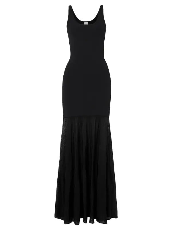 TOTEME Jersey And Tulle Maxi Dress - Black