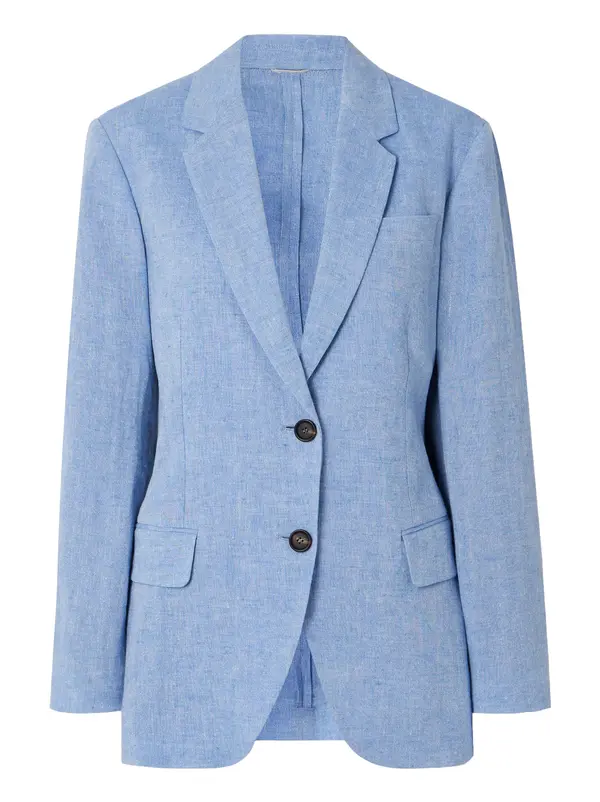 Brunello Cucinelli Linen-blend Blazer - Blue