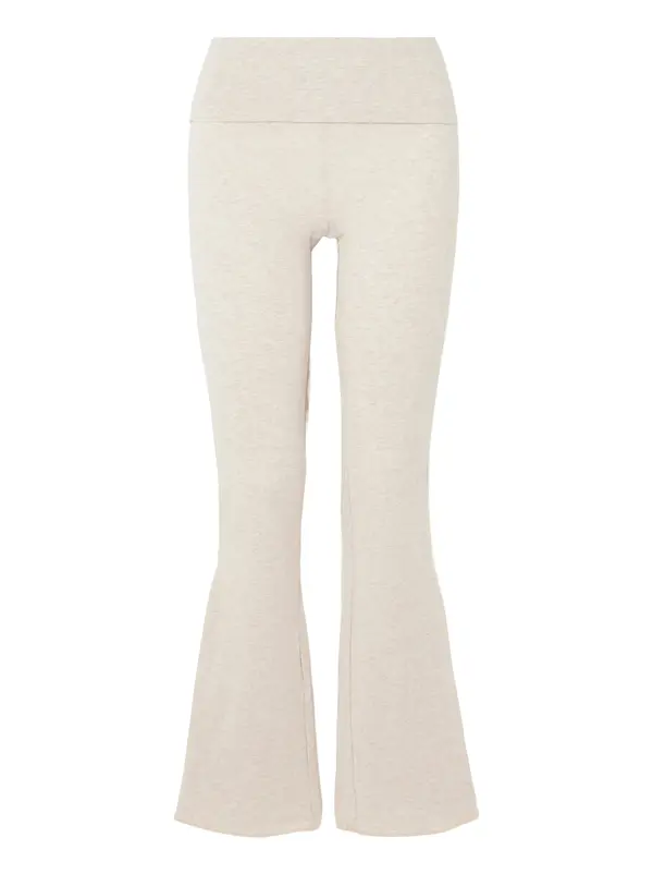 SKIMS Stretch-cotton Jersey Foldover Pants - Neutrals