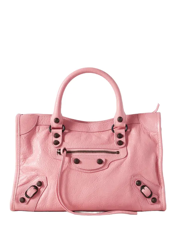 Balenciaga Le City Small Textured-leather Tote - Pink