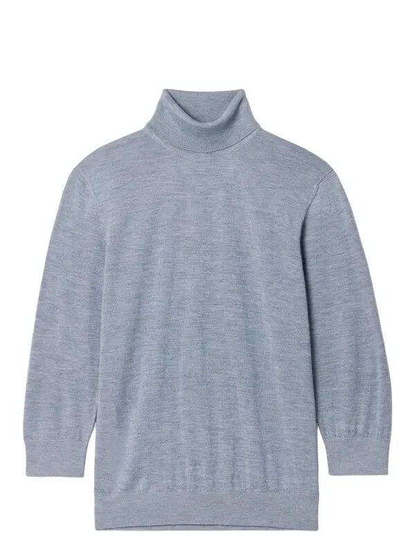THE ROW Hevos Cashmere Turtleneck Sweater - Blue