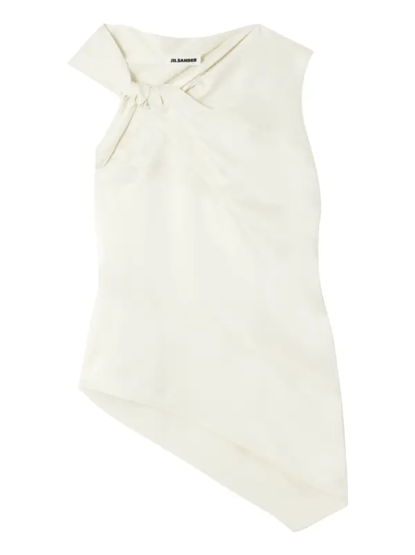 JIL SANDER - Jil Sander Asymmetric Knotted Satin Top