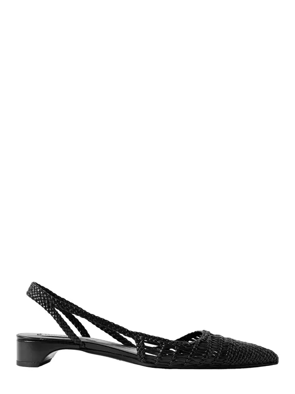Gabriela Hearst Perro Woven Leather Slingback Pumps - Black