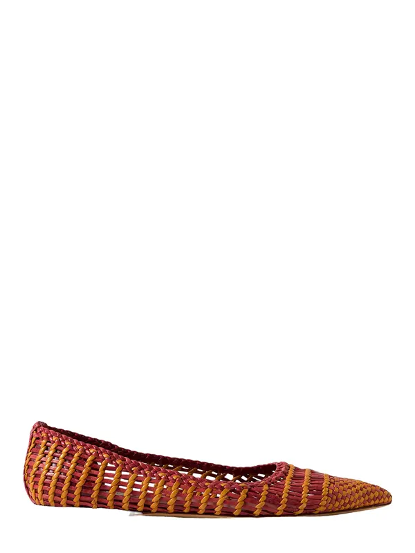 Gabriela Hearst Milos Woven Leather Ballet Flats - Pink