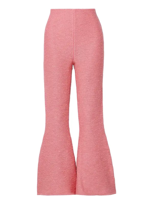 Gabriela Hearst Karpo Cashmere And Silk-blend Flared Pants - Pink