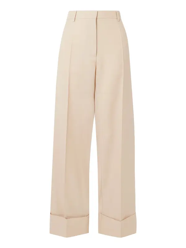 Valentino Garavani Wool-twill Wide-leg Trousers - Cream