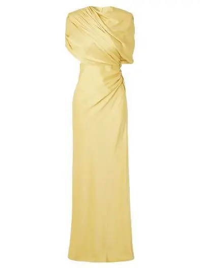 Stella McCartney Open-back Cape-effect Gown - Yellow