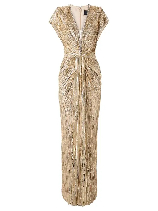 Jenny Packham Zola Embellished Tulle Gown - Gold