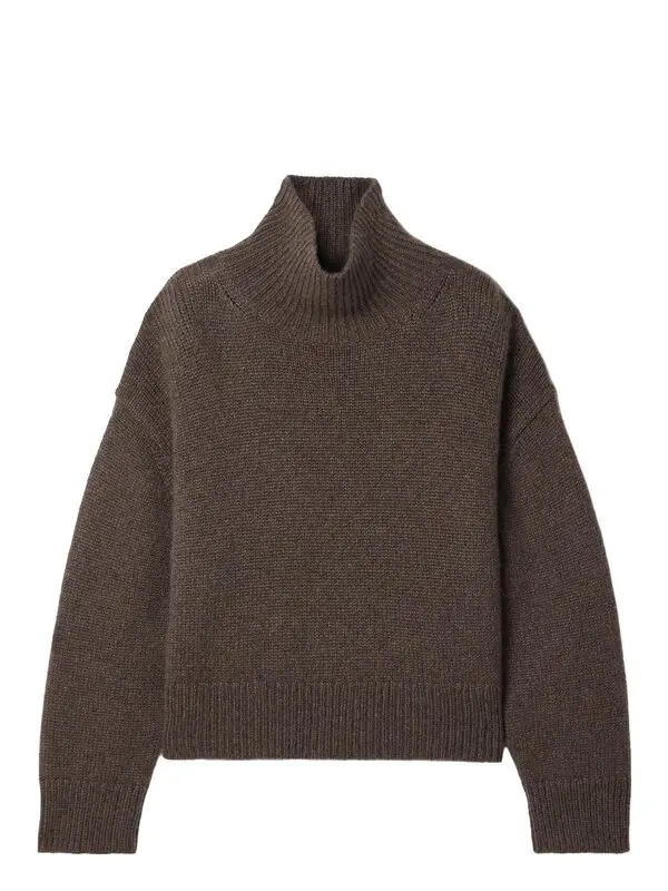 NILI LOTAN Tabitha Cashmere Turtleneck Sweater - Brown