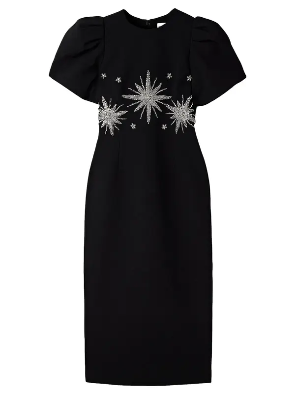 Rebecca Vallance Estella Crystal-embellished Crepe Midi Dress - Black