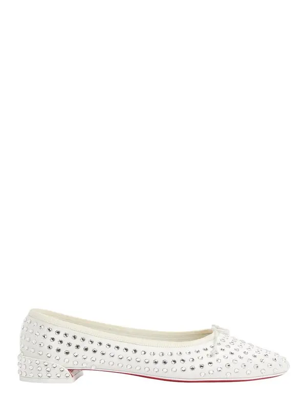 CHRISTIAN LOUBOUTIN Sweetie Jane Strass Ballerina Pumps - Ivory
