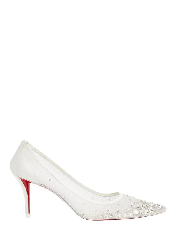 CHRISTIAN LOUBOUTIN Miss Z Embellished Pumps - Ivorylin Snow