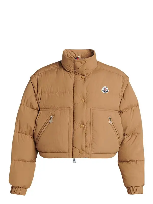 Moncler Selle Zip-off Sleeve Puffer Jacket - Medium Beige