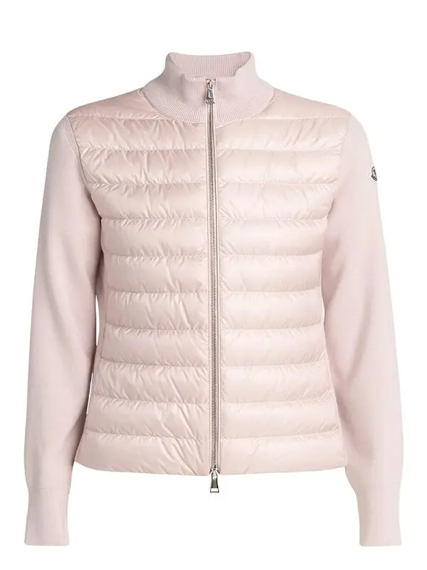 Moncler Padded Wool Cardigan - Light Pink