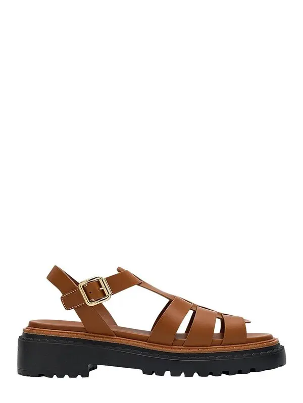Prada Leather Fisherman Sandals - Cuoio