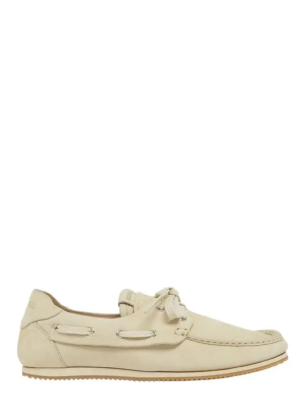 Jacquemus Moc-toe Leather Boat Shoes - Pale Yellow