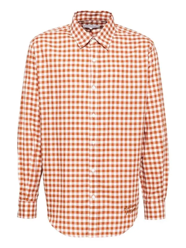 Maison Kitsuné Gingham-check Shirt - Orange