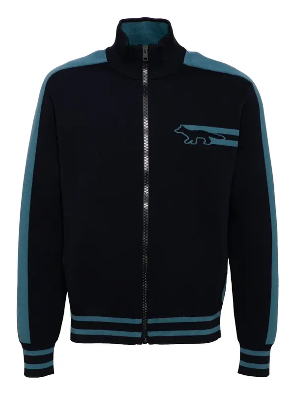 Maison Kitsuné Zip-up Sweater - Blue