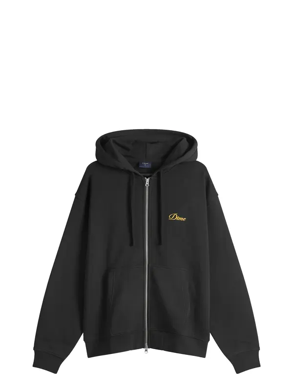 DIME Cursive Logo Zip-hoodie - Black