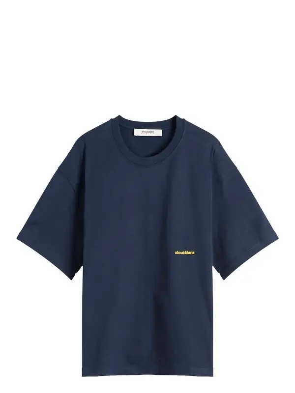 ABOUT:BLANK Box Logo T-shirt - Navy/yellow