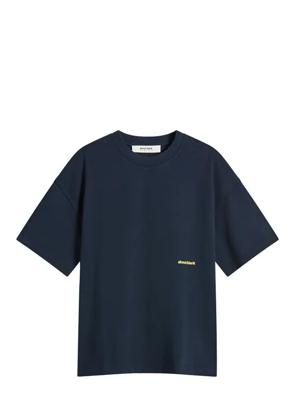 ABOUT:BLANK Box Logo T-shirt - Navy/yellow