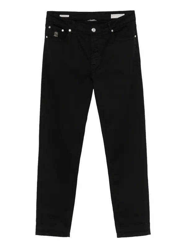 Brunello Cucinelli Logo-embroidered Jeans - Black