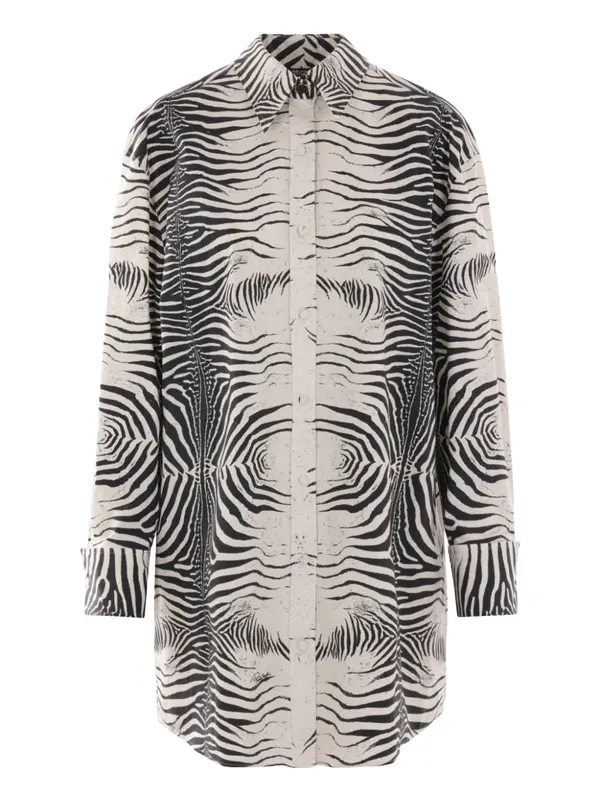 Roberto Cavalli Zebra-print Shirtdress - White