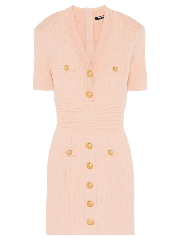 Balmain Knitted Mini Dress - Neutrals