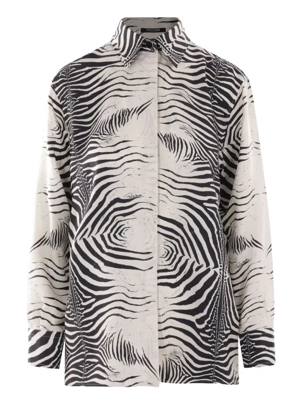 Roberto Cavalli Zebra-print Shirt - White