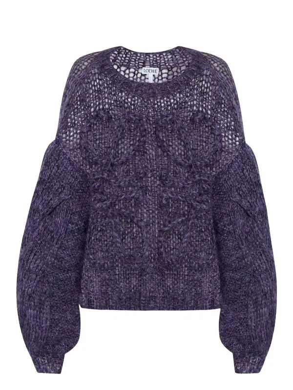 Loewe Relaxed Fit Anagram Sweater - Purple