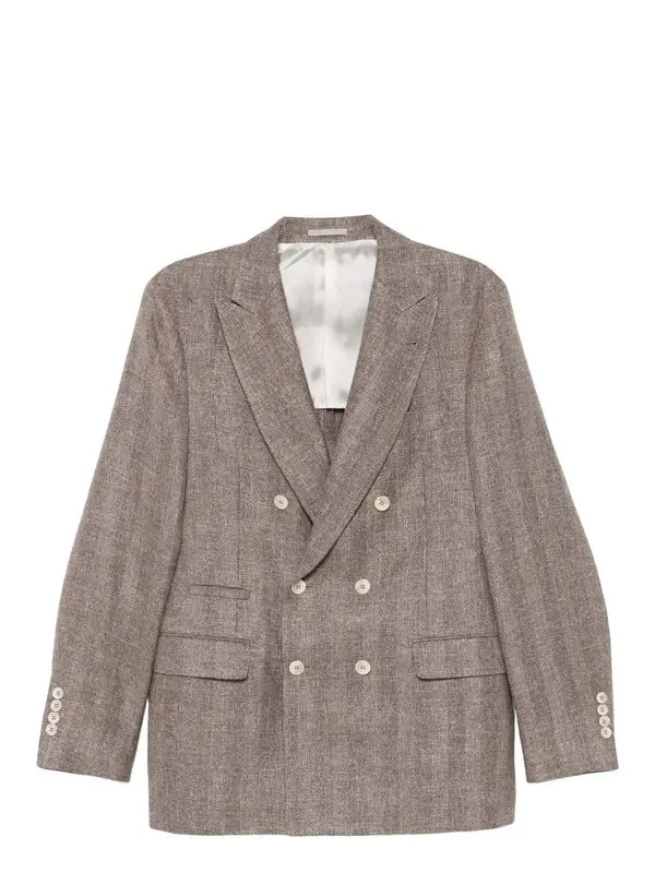 Brunello Cucinelli Double-breasted Blazer - Brown