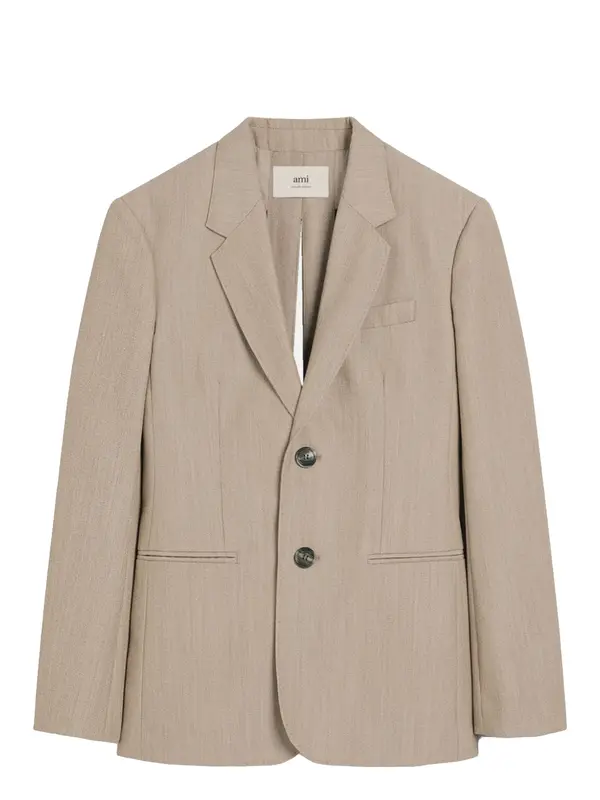 Ami Rear-slit Single-breasted Blazer - Neutrals